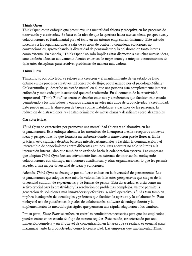 Think Open y Think Flow | PDF