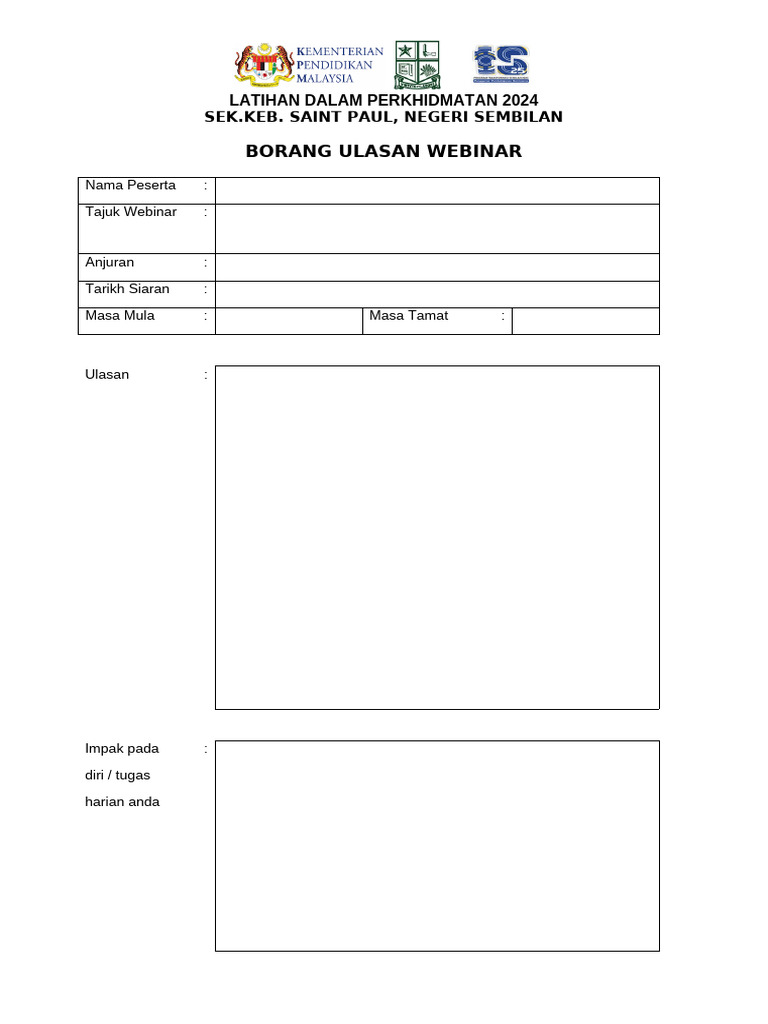 Format Ulasan Webinar | PDF
