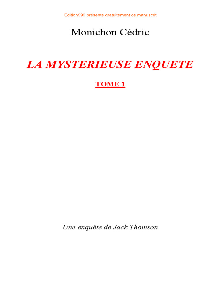 La Mysterieuse Enquete | PDF
