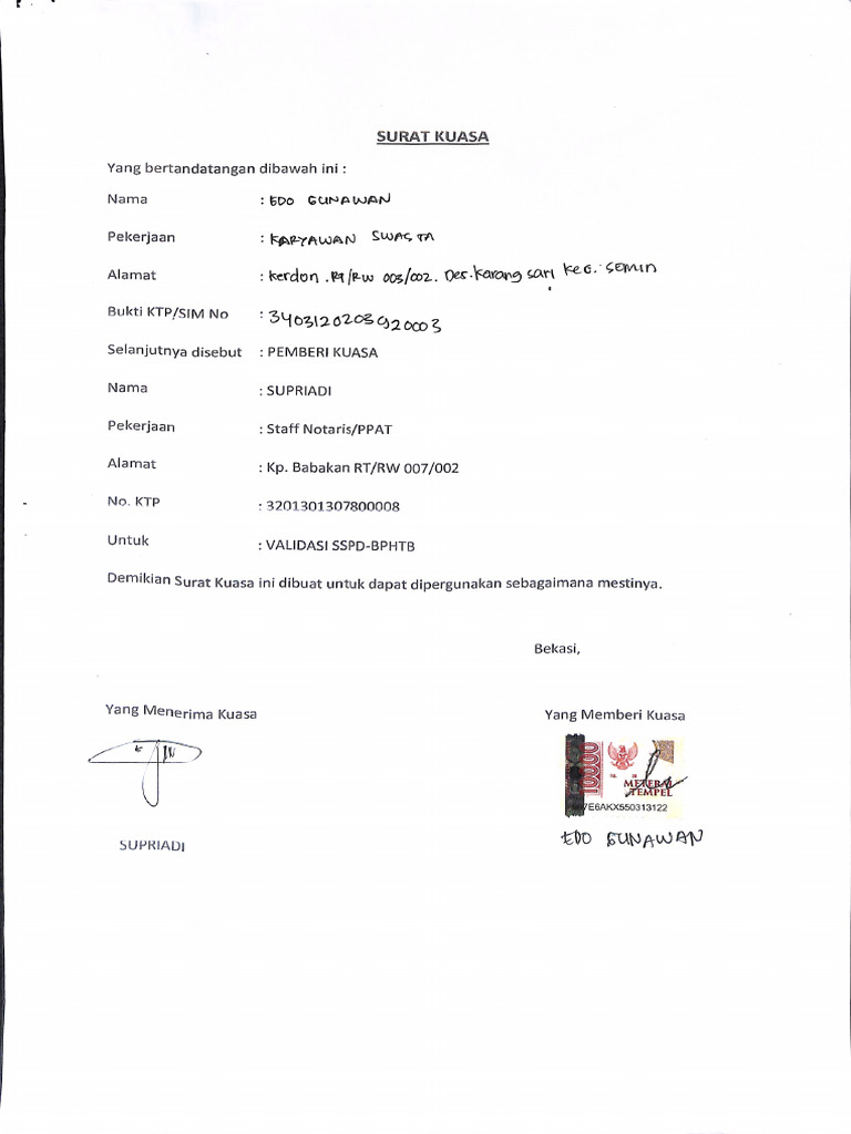 Surat Kuasa | PDF