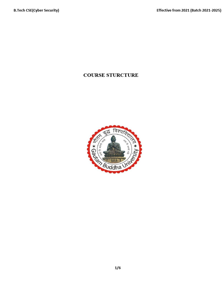 B.tech CSE Cyber Security 2021-25 | PDF