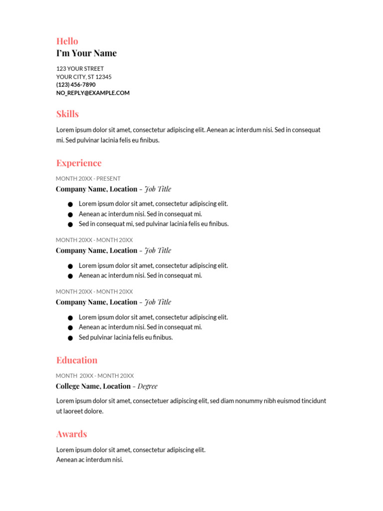 Resume Format Alt | PDF