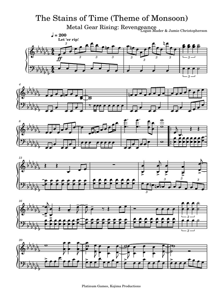 The Stains of Time - Metal Gear Rising Revengeance | PDF