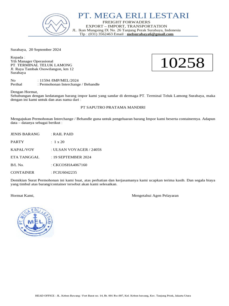 Form Interchange CTTL Saputro | PDF