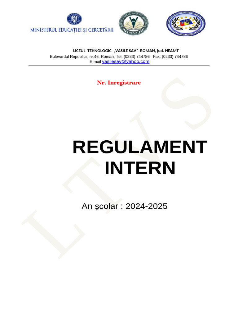 RI LTV SAV Roman 2022-2023 - de Lucru | PDF