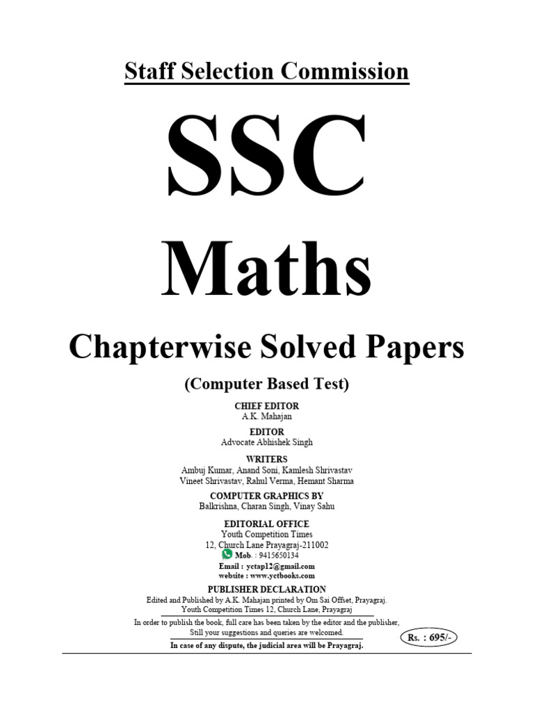 SSC Mathematics Chapter Wise Solved Paper English Medium | PDF