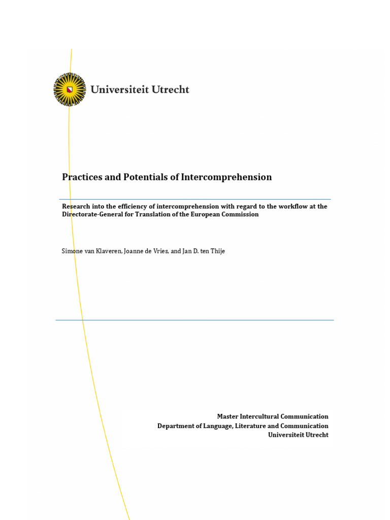 Intercomprehension Report DGT Tenthije2013 | PDF