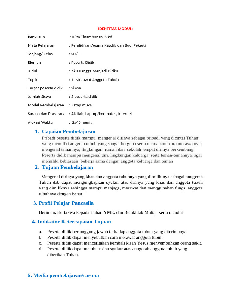 Modul Ajar Observasi Kls 1 | PDF