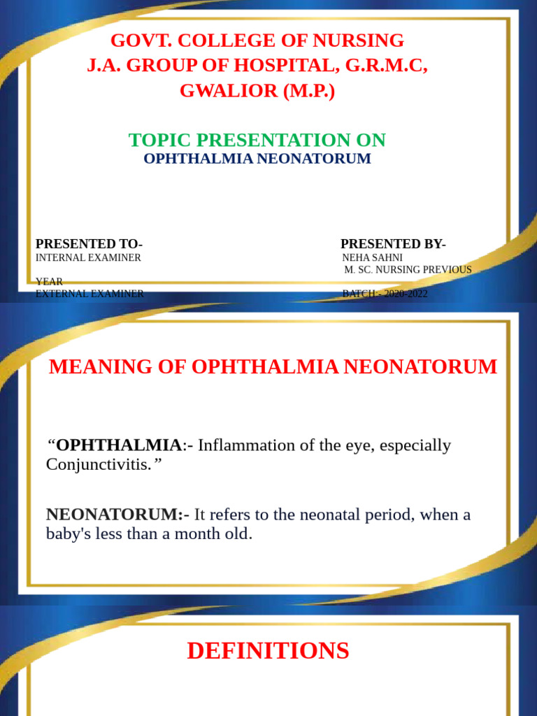 Ophthalmia Neonatrum | PDF