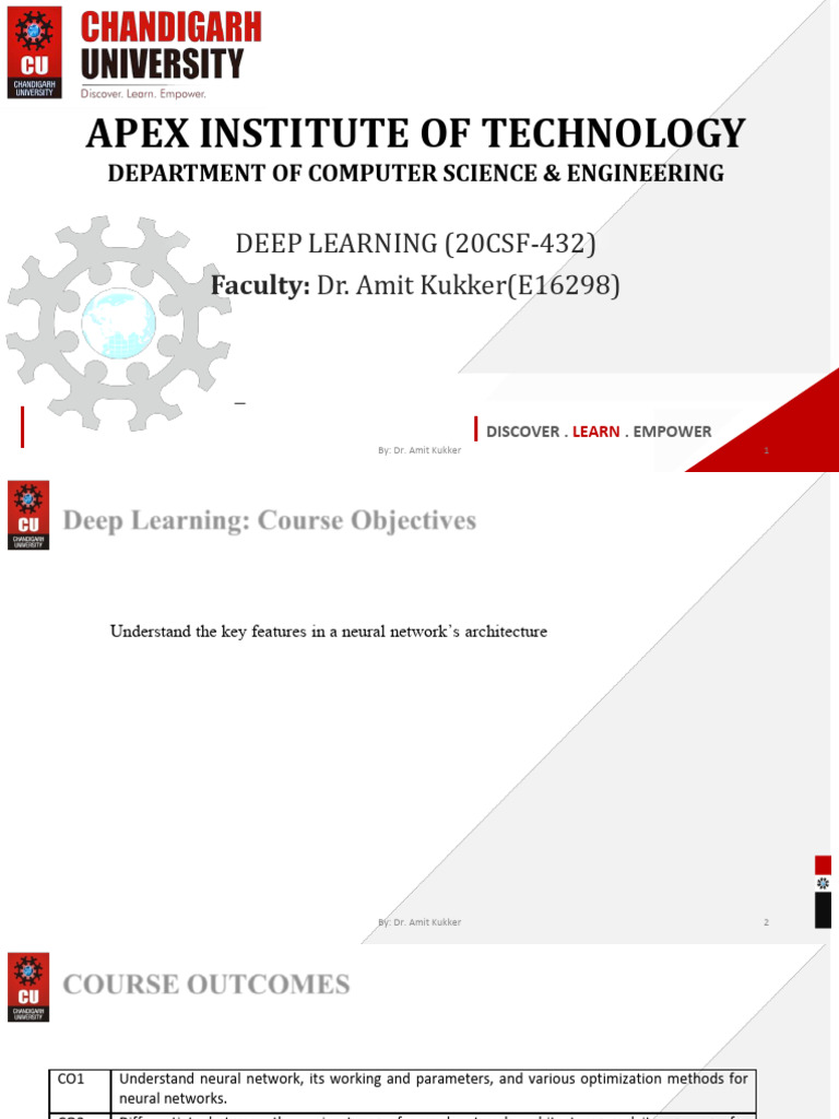 DeepLearning - Unit 1 | PDF