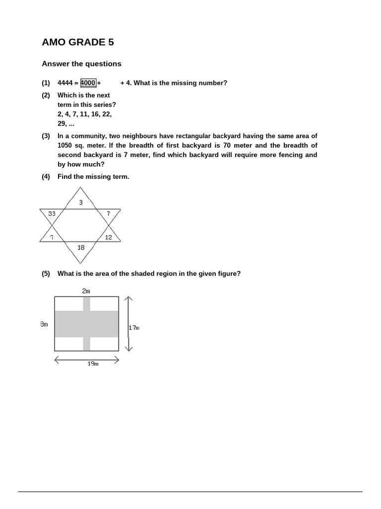 Grade 5 AMO SG | PDF