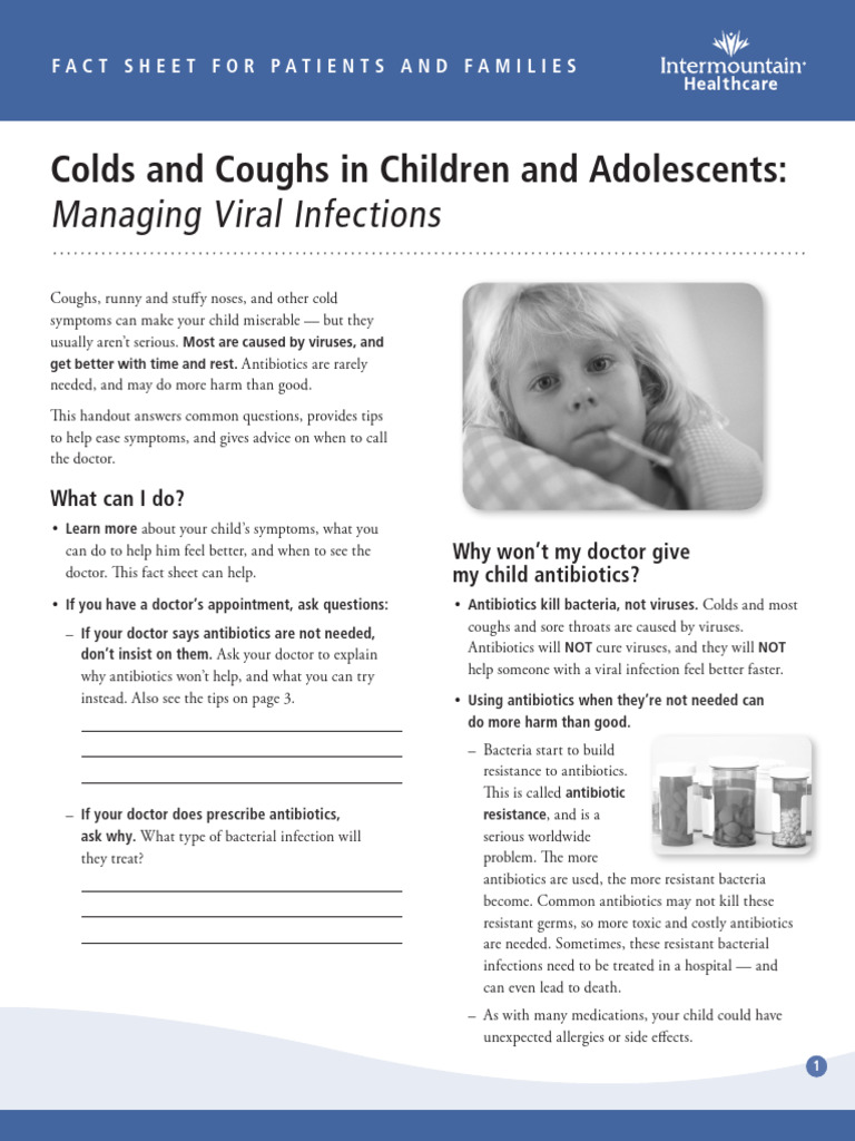 Colds and Coughs in Children | PDF