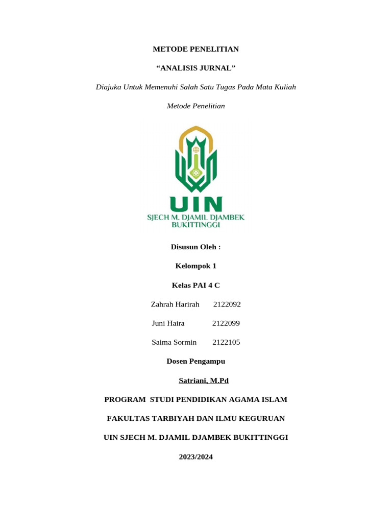 Analisis Jurnal Metopen | PDF