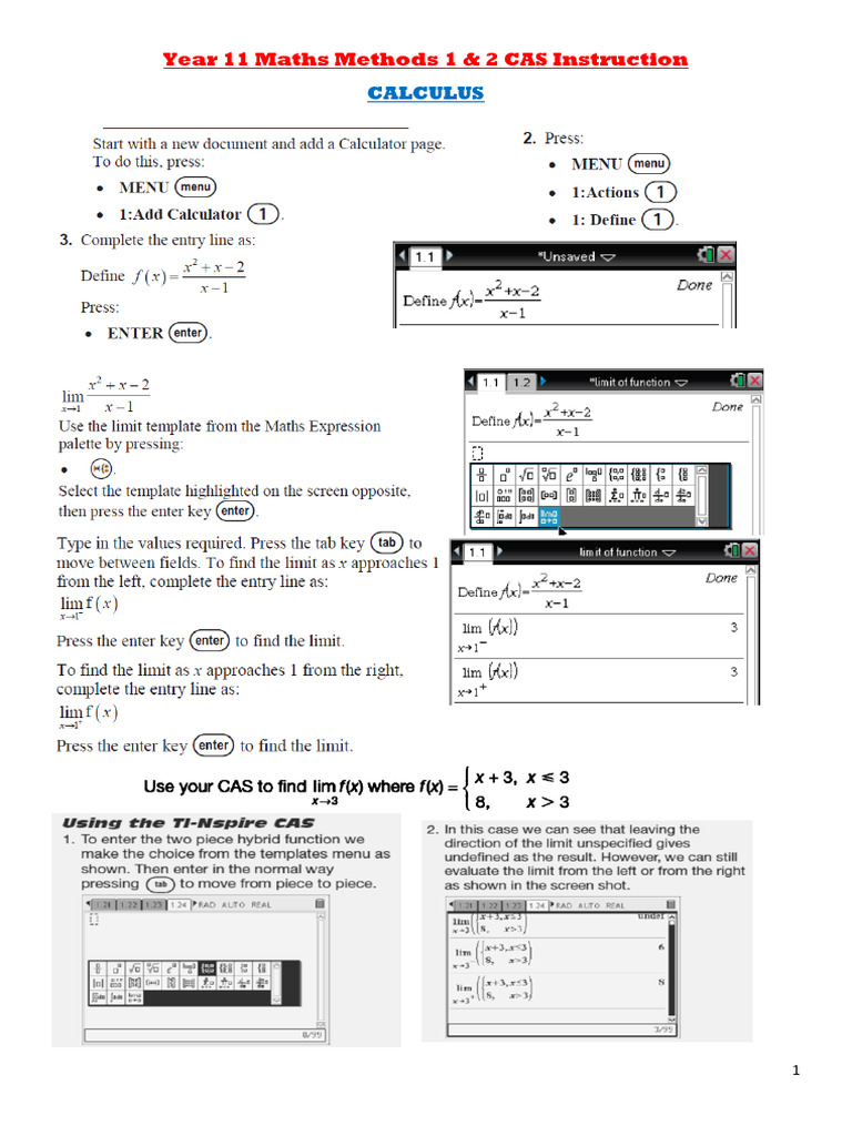 MM12 Differential Calculus CAS Instructions | PDF