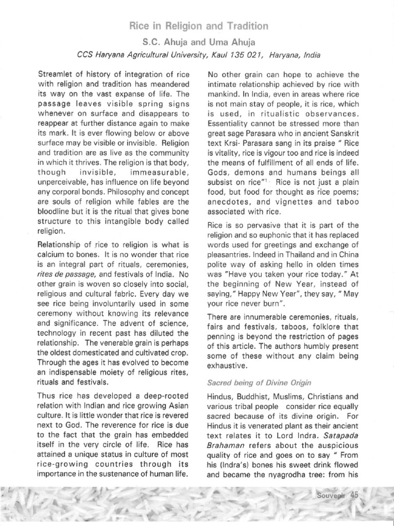 Ricein Religionand Tradition | PDF