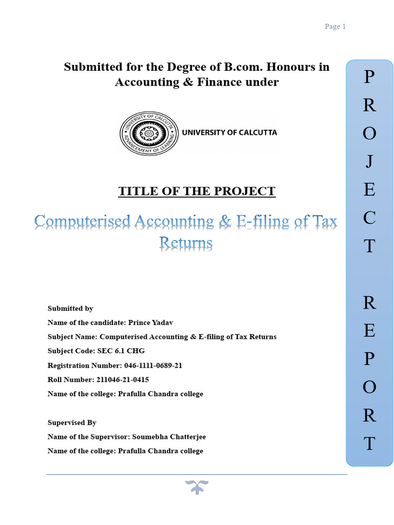 Computerised Accounting and E-Filling Project - Prince | PDF | Debits ...