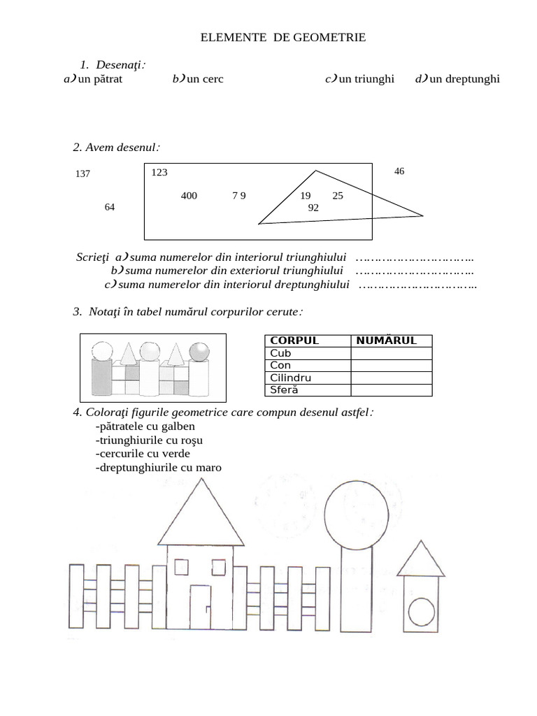 Elemente de Geometrie: Corpul Numărul | PDF