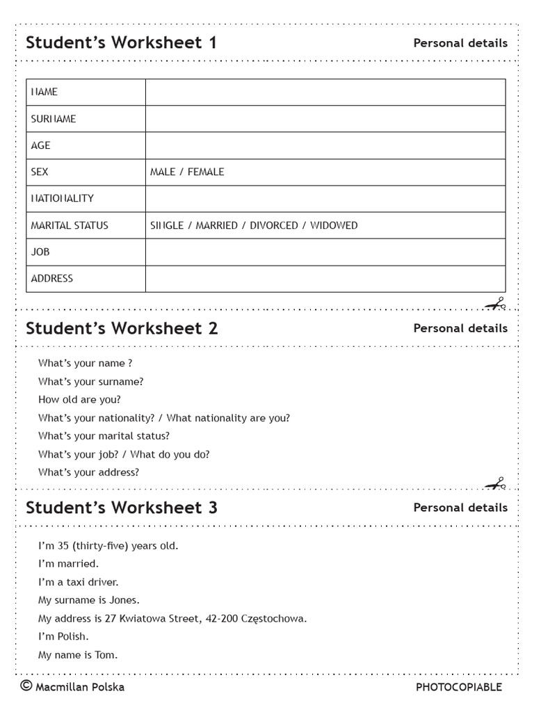 Personal Details SW | PDF
