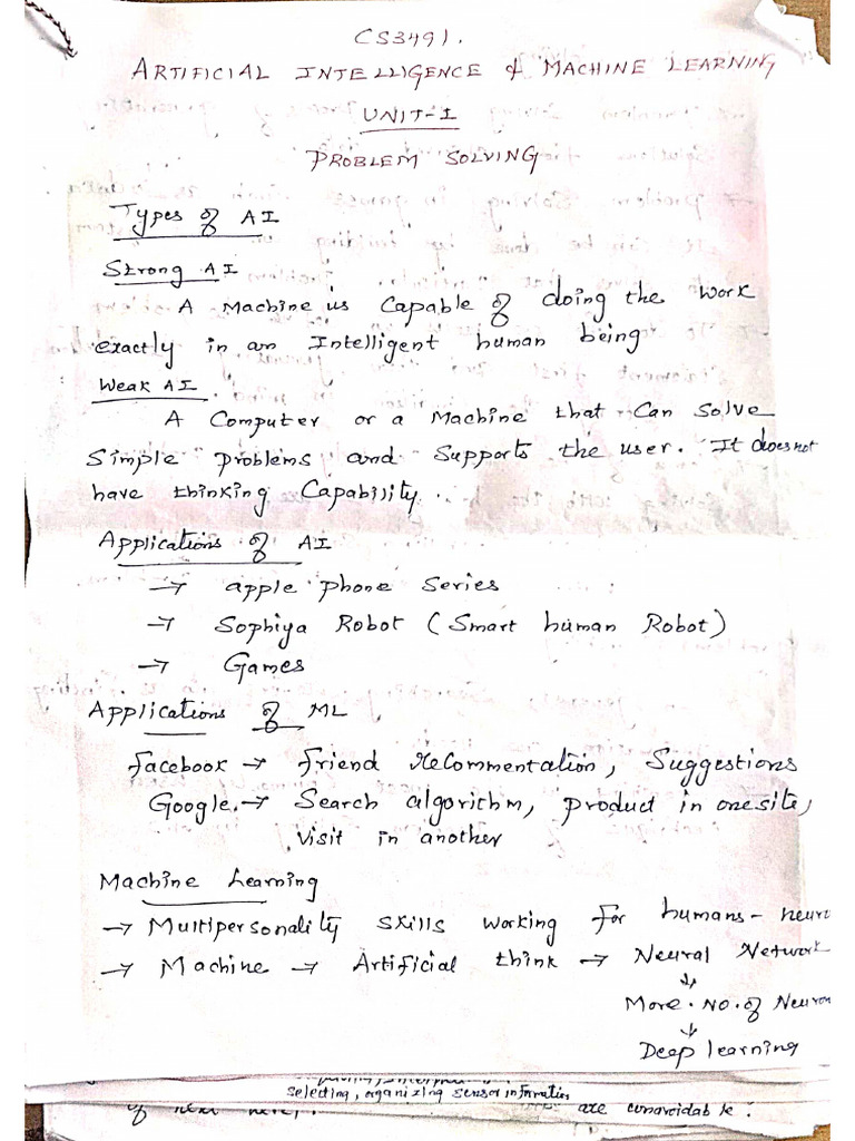 Aiml Unit 1notes | PDF