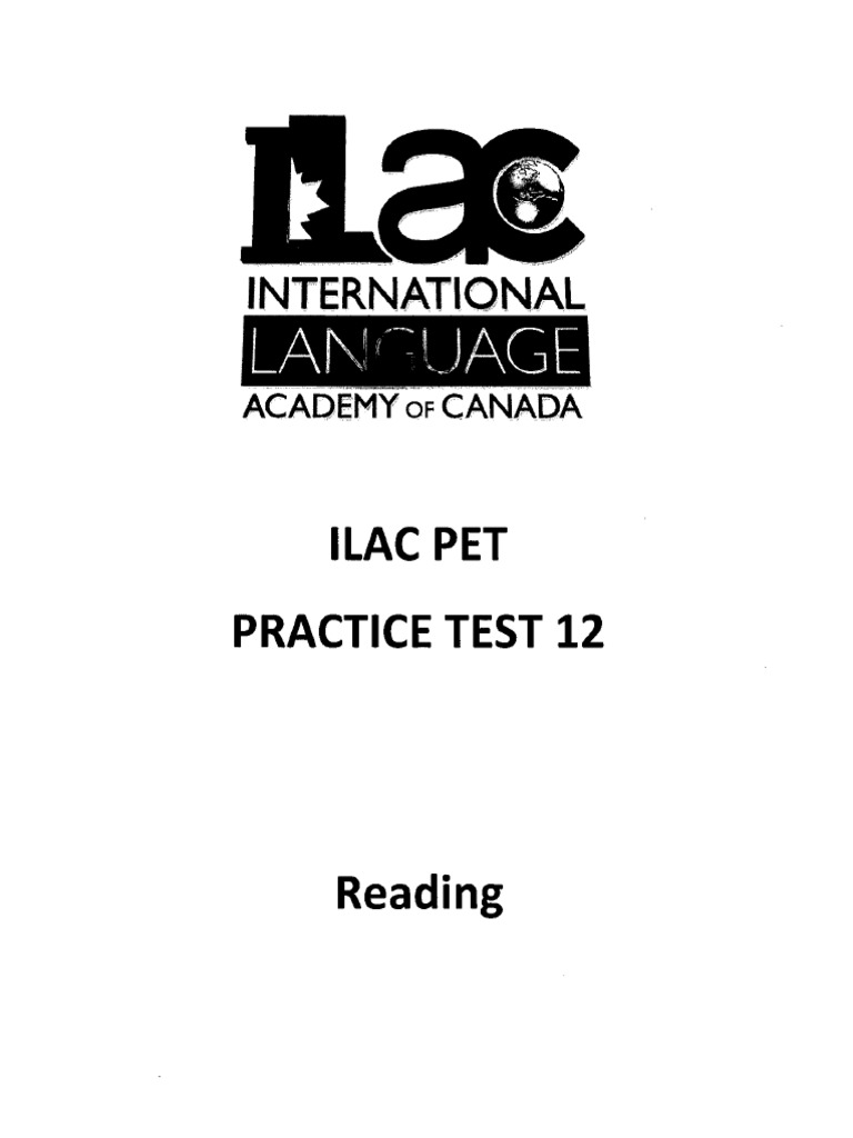 PET Practice Test 12 Reading | PDF