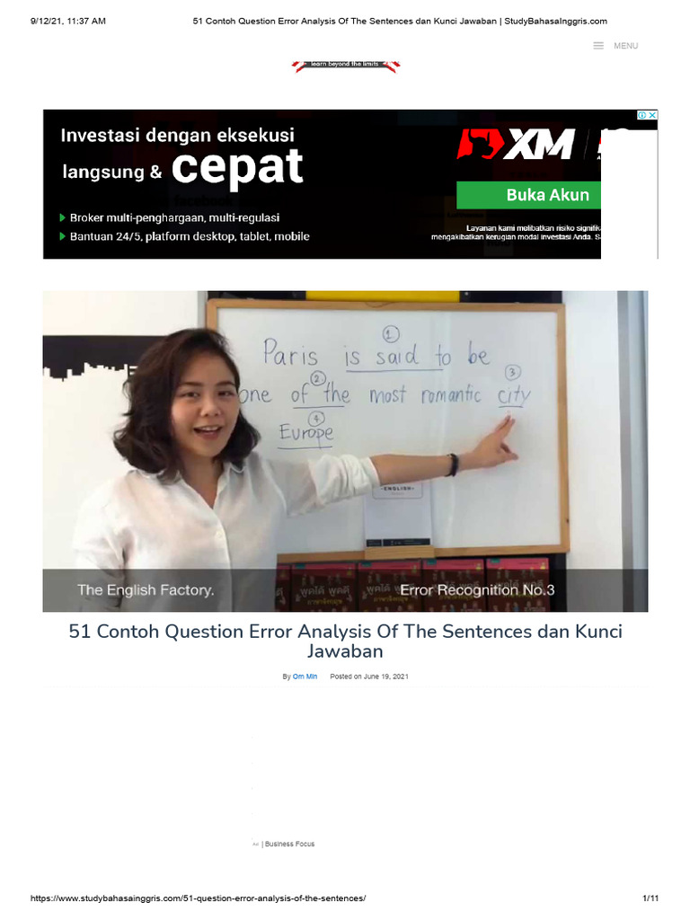 51 Contoh Question Error Analysis | PDF