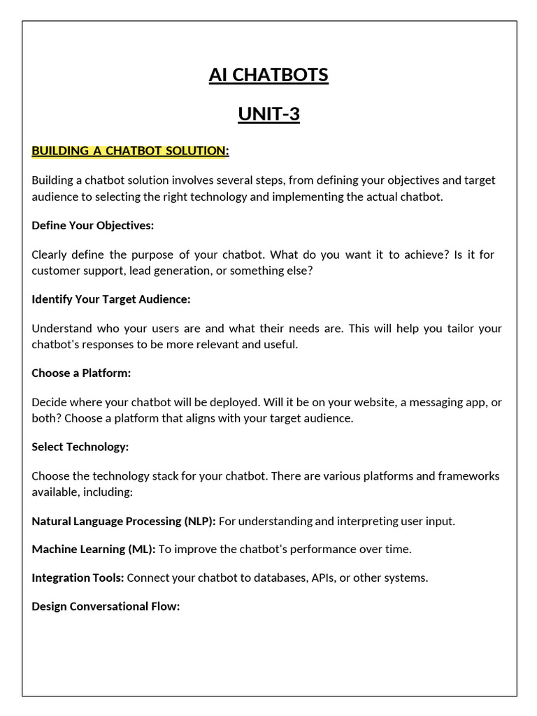 AI Chatbot Unit-3 | PDF