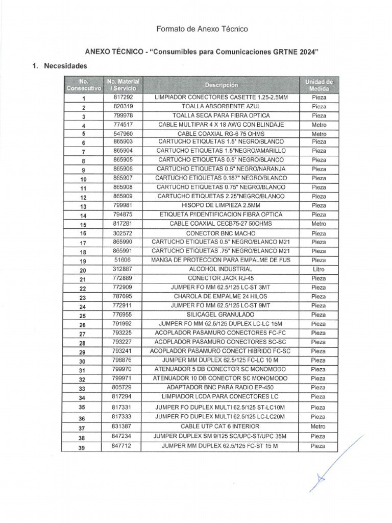Anexo 2 Especificaciones Tecnicas | PDF