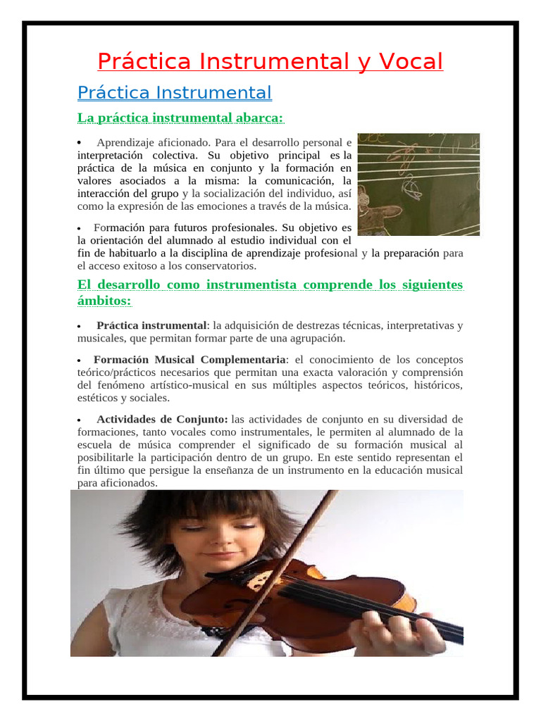 Practica Instrumental y Vocal | PDF