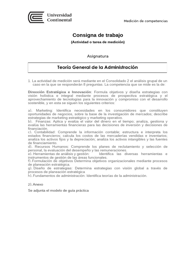 Consigna de Trabajo - Complementario | PDF