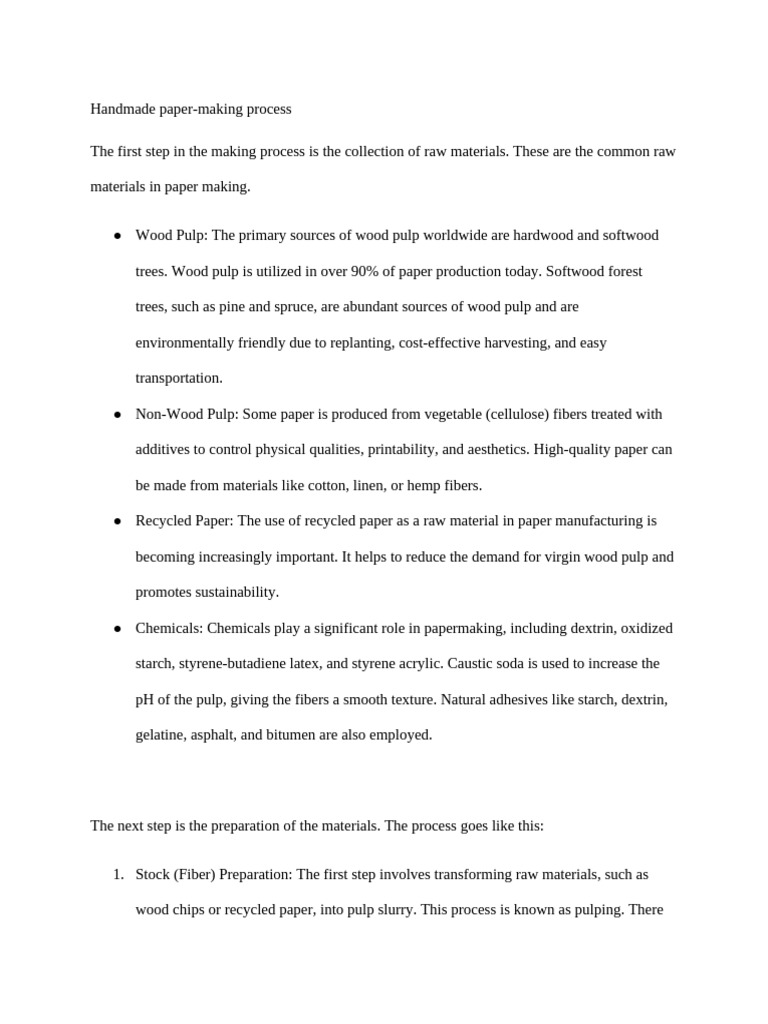 Paper Making Process | PDF