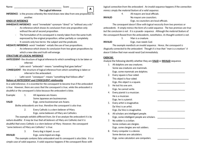 6 The Logical Inference | PDF