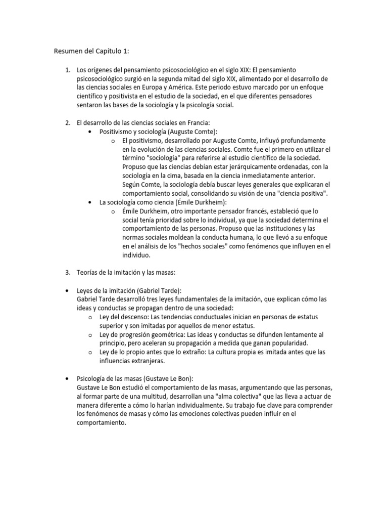 Psicologia Social Resumen Capitulo 1 | PDF