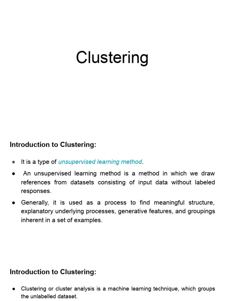 Clustering | PDF