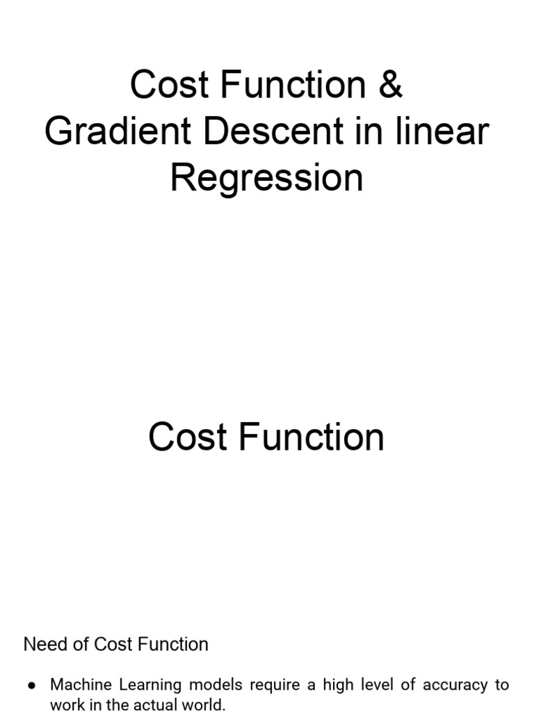 Cost Function And Gradient Descent 1 Pdf