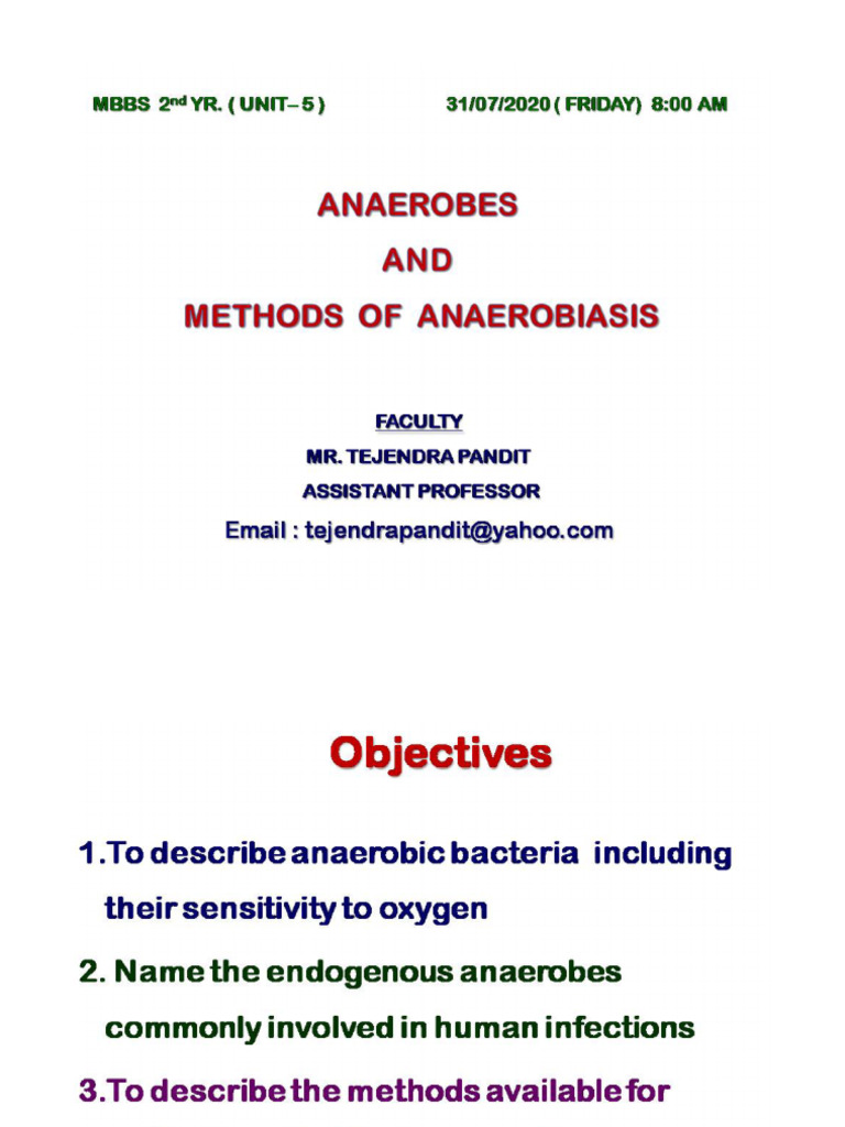 Anaerobes and Method of Anaerobiosis | PDF Anaerobes and Method of Anaerobiosis | PDF