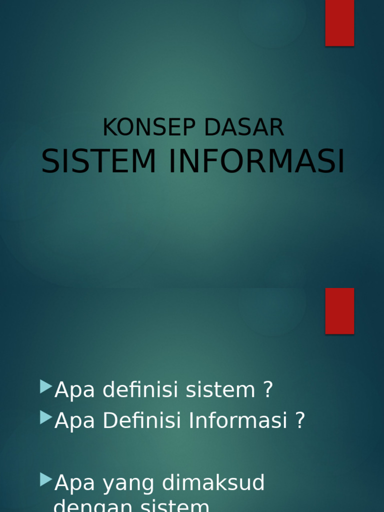 Konsep Dasar Sistem Informasi New Ok | PDF Konsep Dasar Sistem Informasi New Ok | PDF