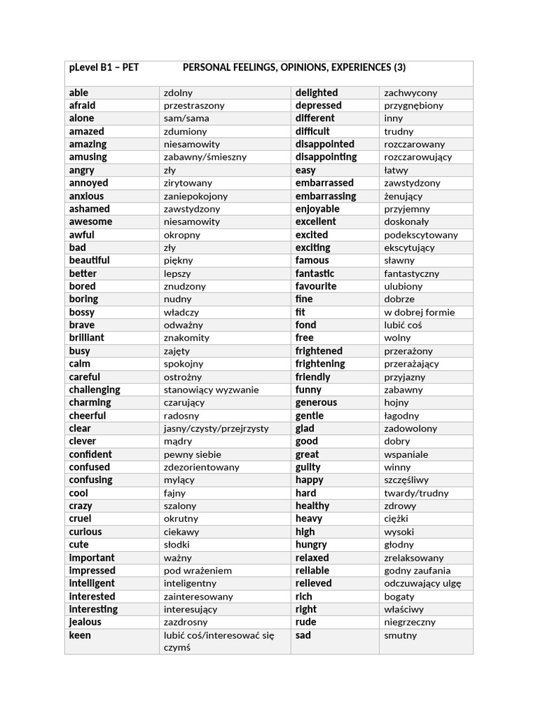 Emotions Pdf