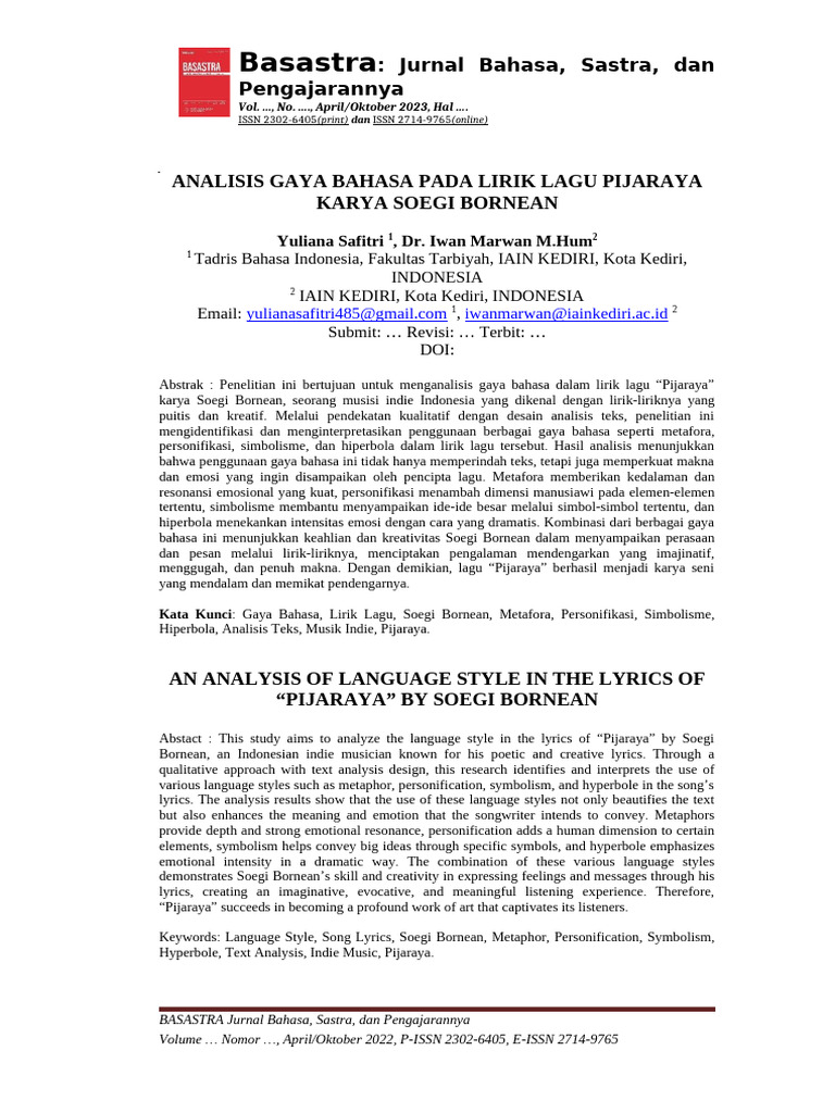 Analisis Gaya Bahasa Pada Lagu Pijaraya | PDF