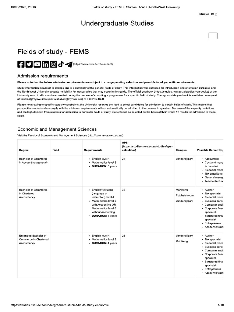 NWU 2024 Prospectus | PDF