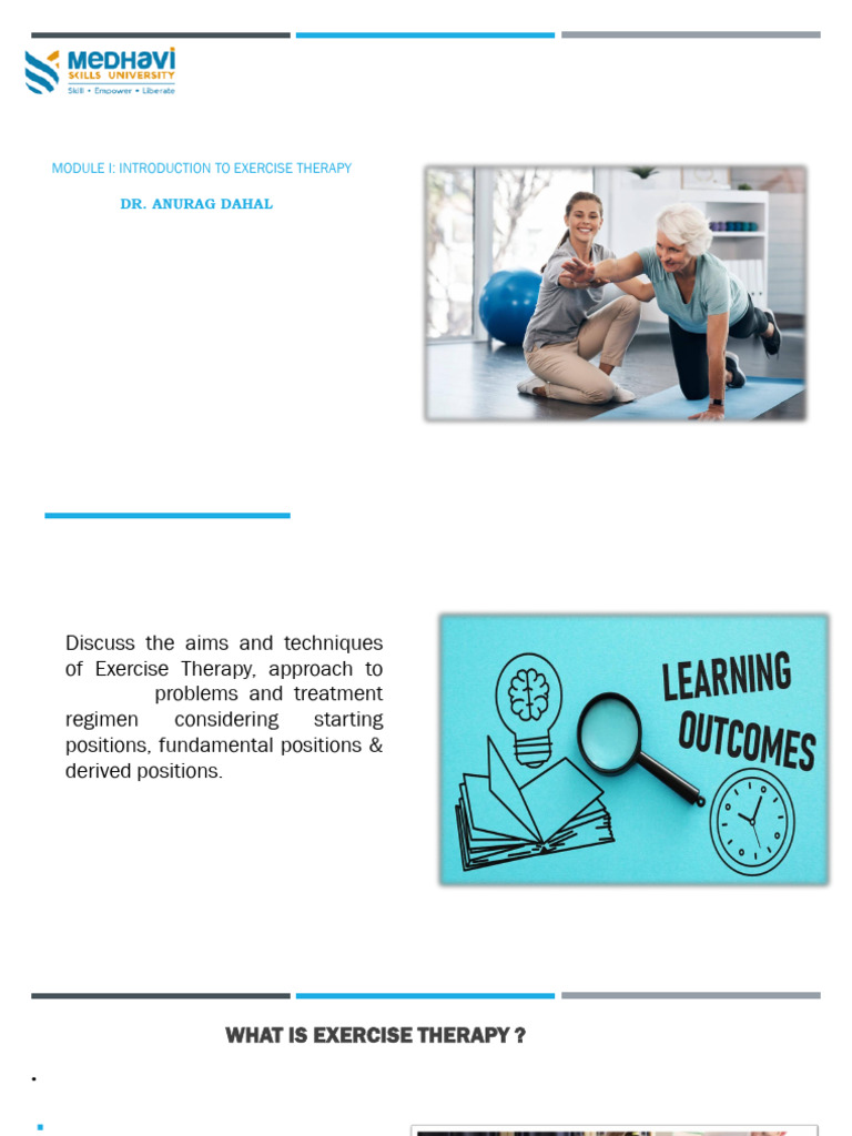 Introduction To Exercise Therapy | PDF