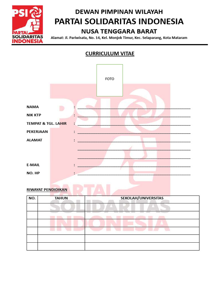 Form CV Login Akbar | PDF