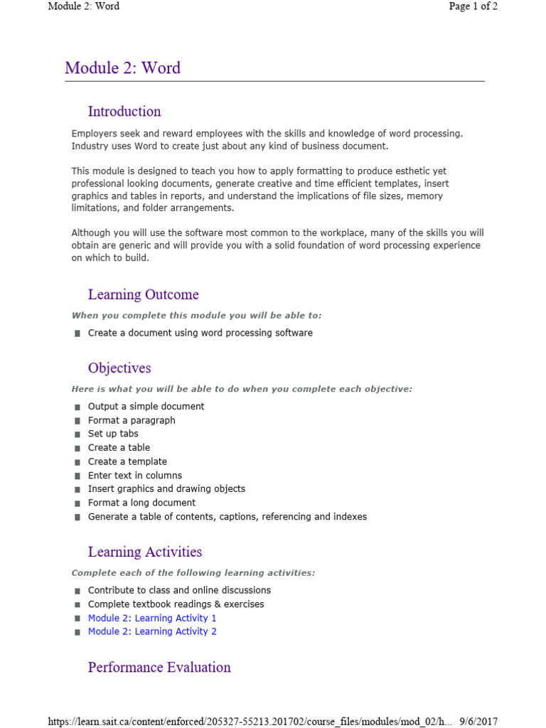 Module 2 Word | PDF