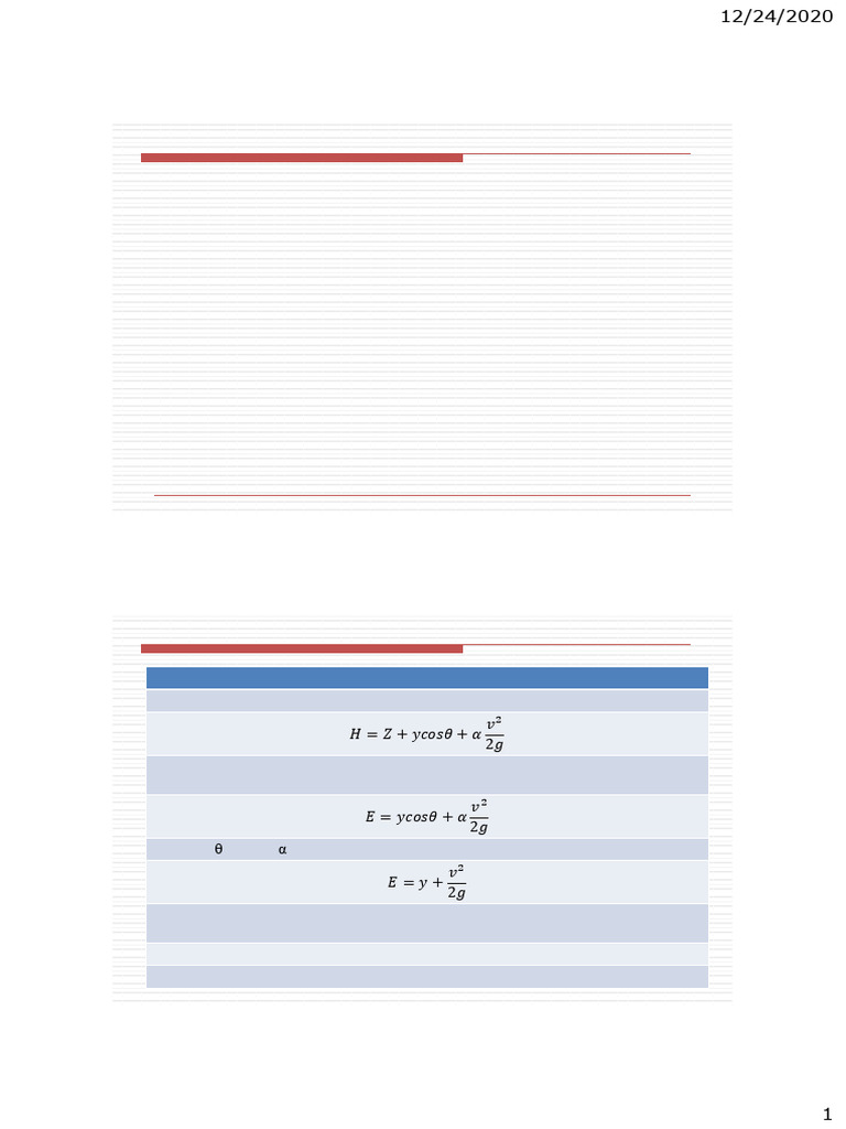 Energy Depth Relationship | PDF