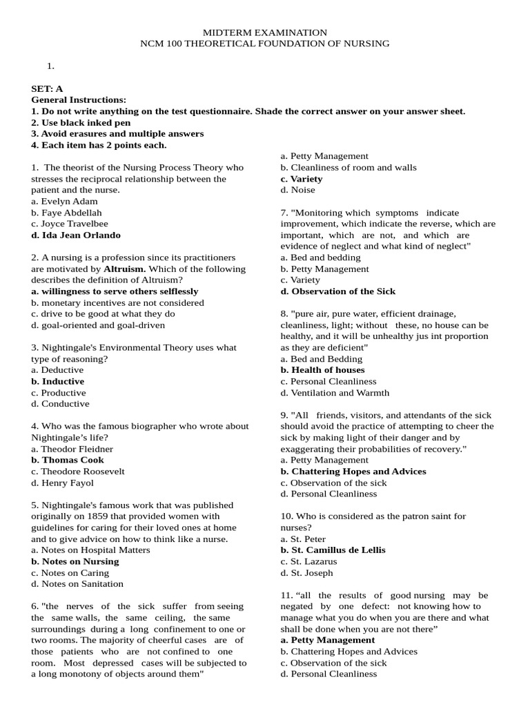 Midterm NCM 100 | PDF