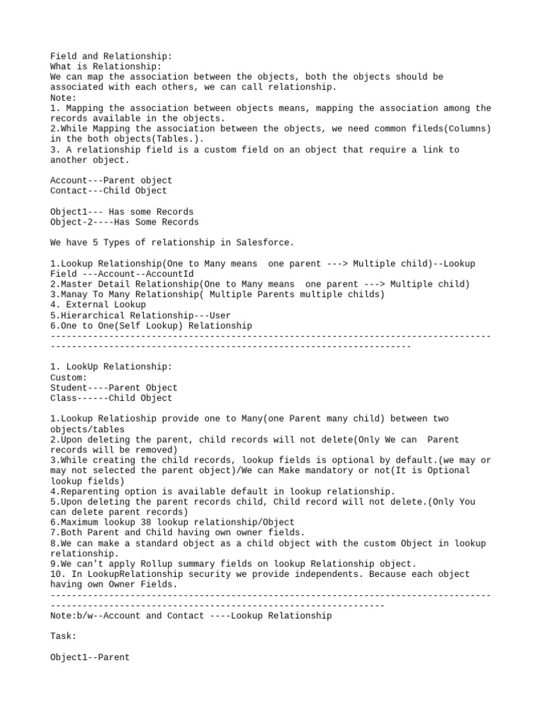 SFDC CRM RelationshipFields | PDF