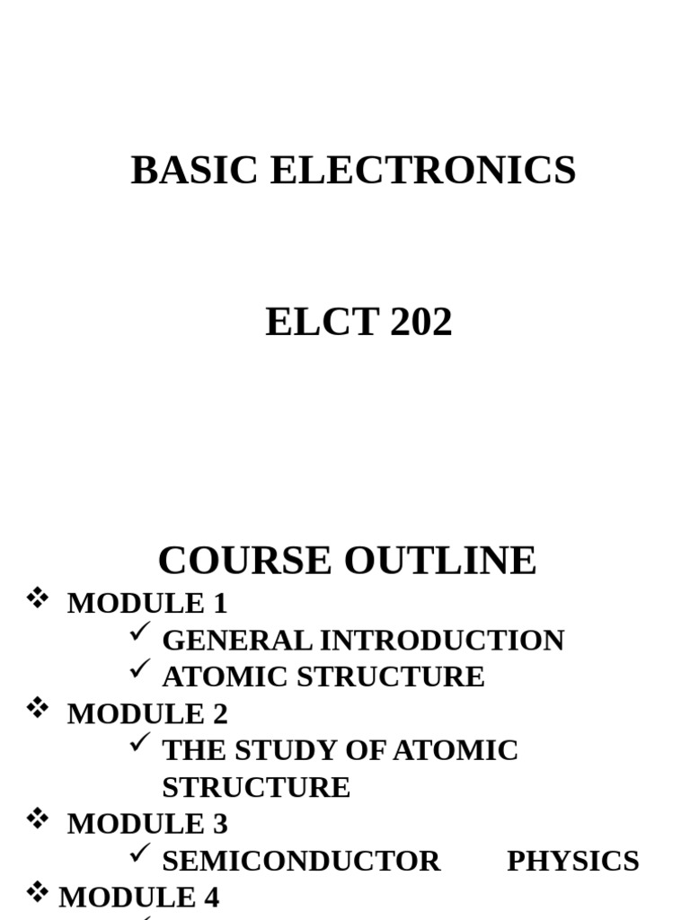 Elct 202 Module 1 | PDF