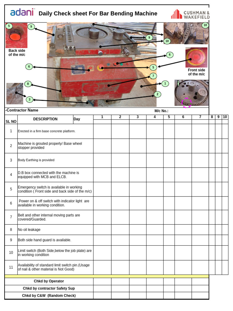 3.bar Bending Checklist | PDF