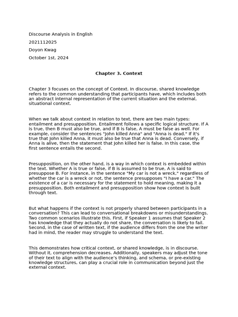 Response Paper (Context) | PDF