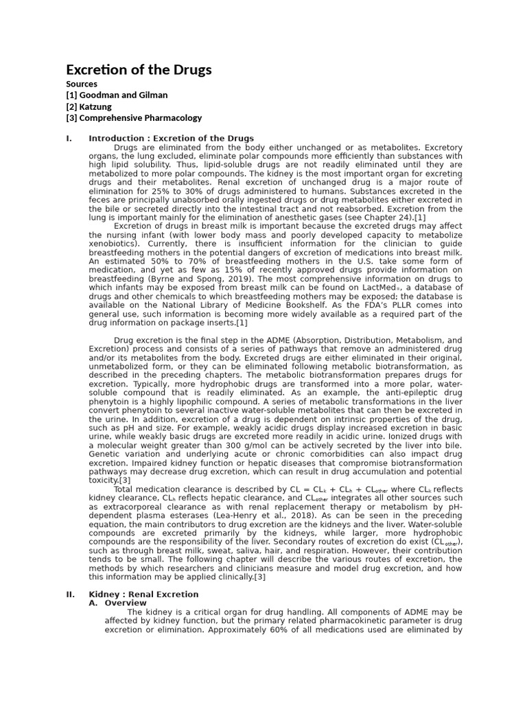 06 Excretion of The Drugs | PDF