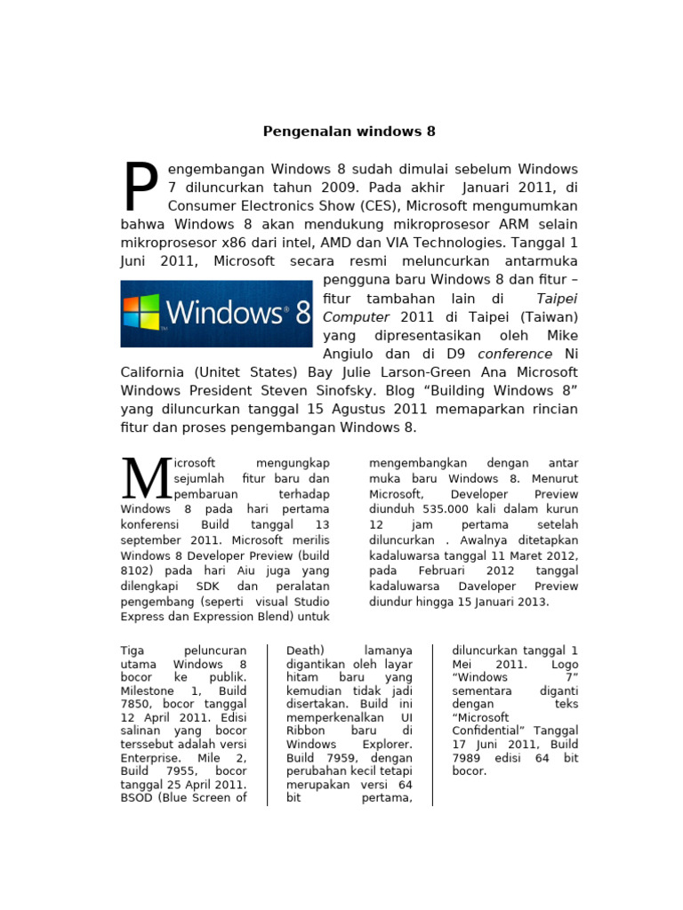 Sejarah Windows Lat 8 | PDF